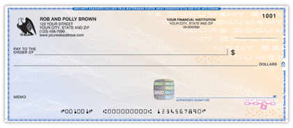 High Security Laser Check on Top - Blue Safety - SuperValue Checks