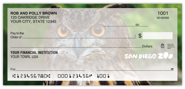 San Diego Zoo Owls Personal Checks | SuperValue Checks