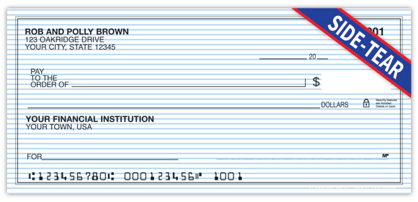 Blue Safety Side-Tear Checks - SuperValue Checks