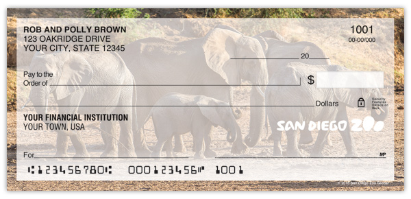 San Diego Zoo Elephants Personal Checks | SuperValue Checks