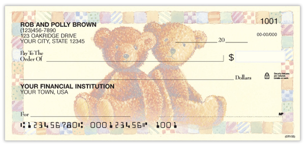 Old Time Teddy Personal Checks | SuperValue Checks