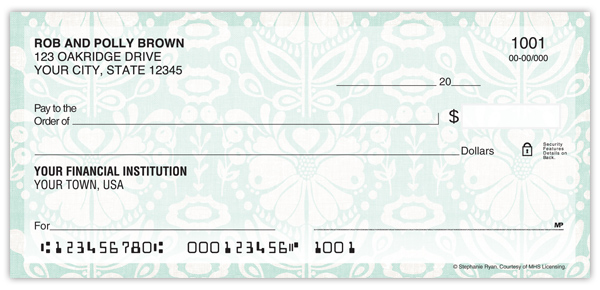 Vintage Floral Personal Checks | SuperValue Checks